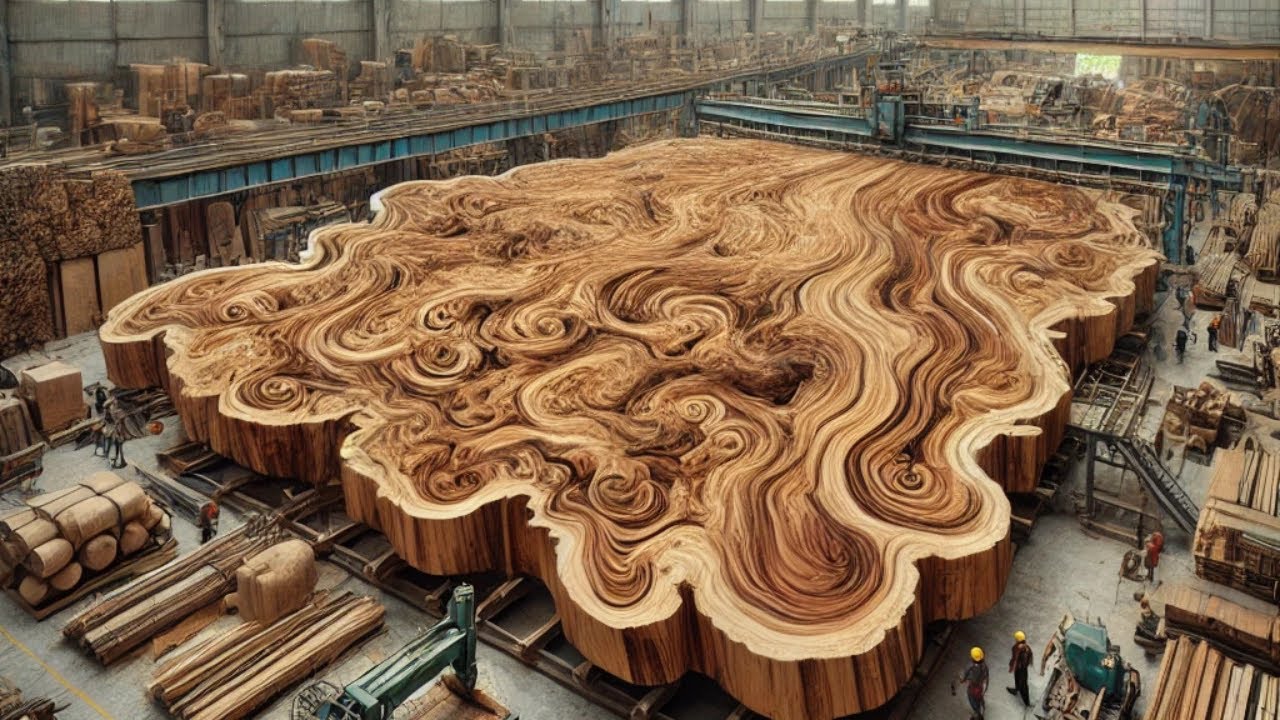create giant tables made from special wood, wood rarer than gold - YouTube