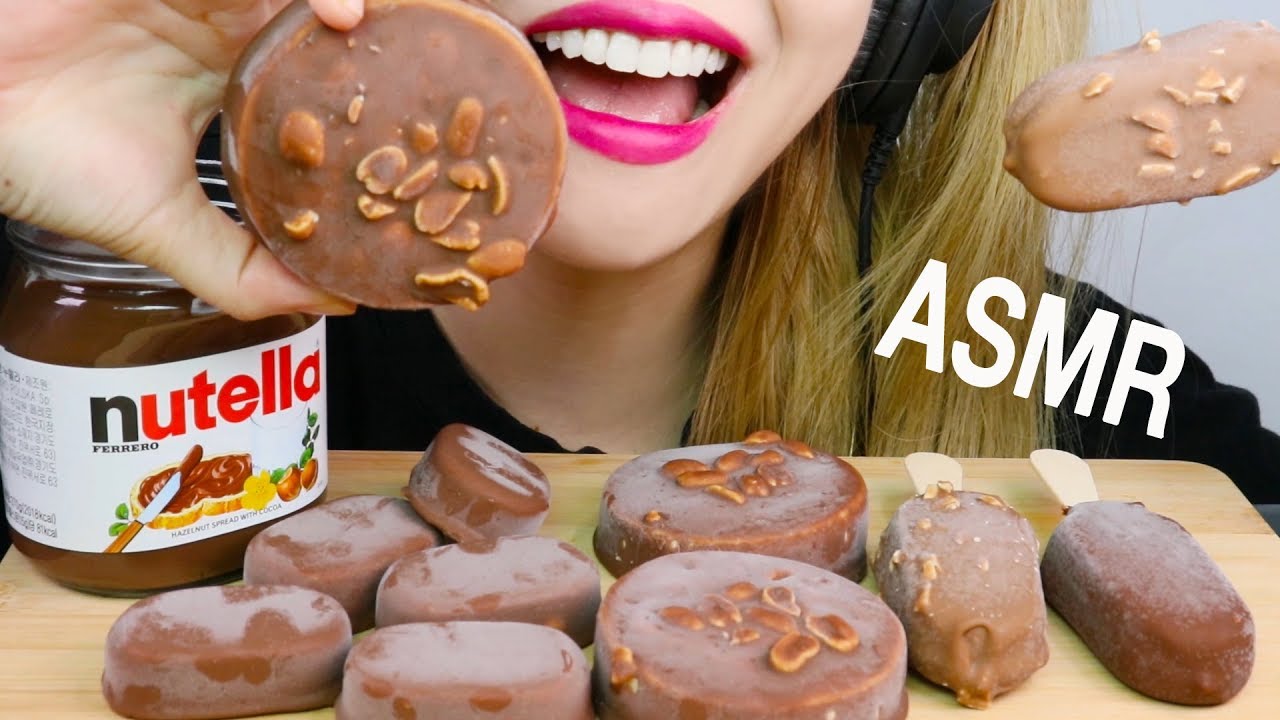 Asmr Nutella Chocolate Ice Cream Magnum 초콜릿 아이스크림 먹방 Eating Sounds No