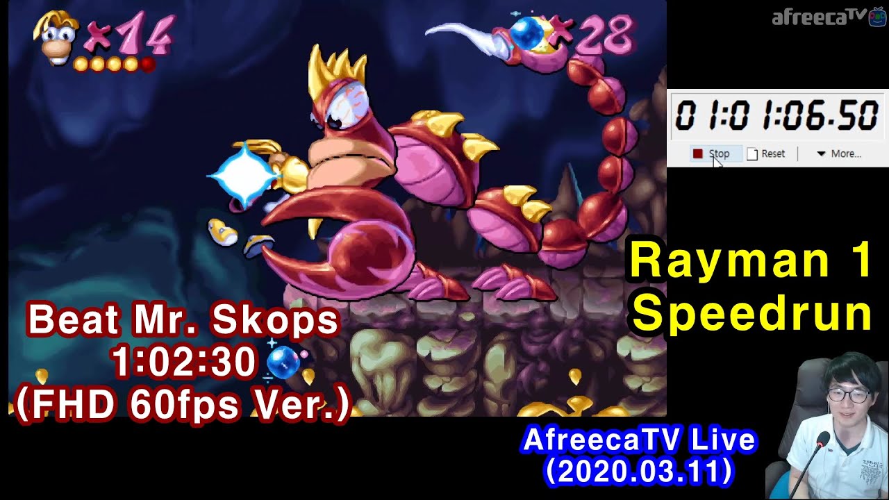 미스터 스콥스 1:02:30 🦂 Beat Mr. Skops | Rayman 1 Speedrun - YouTube