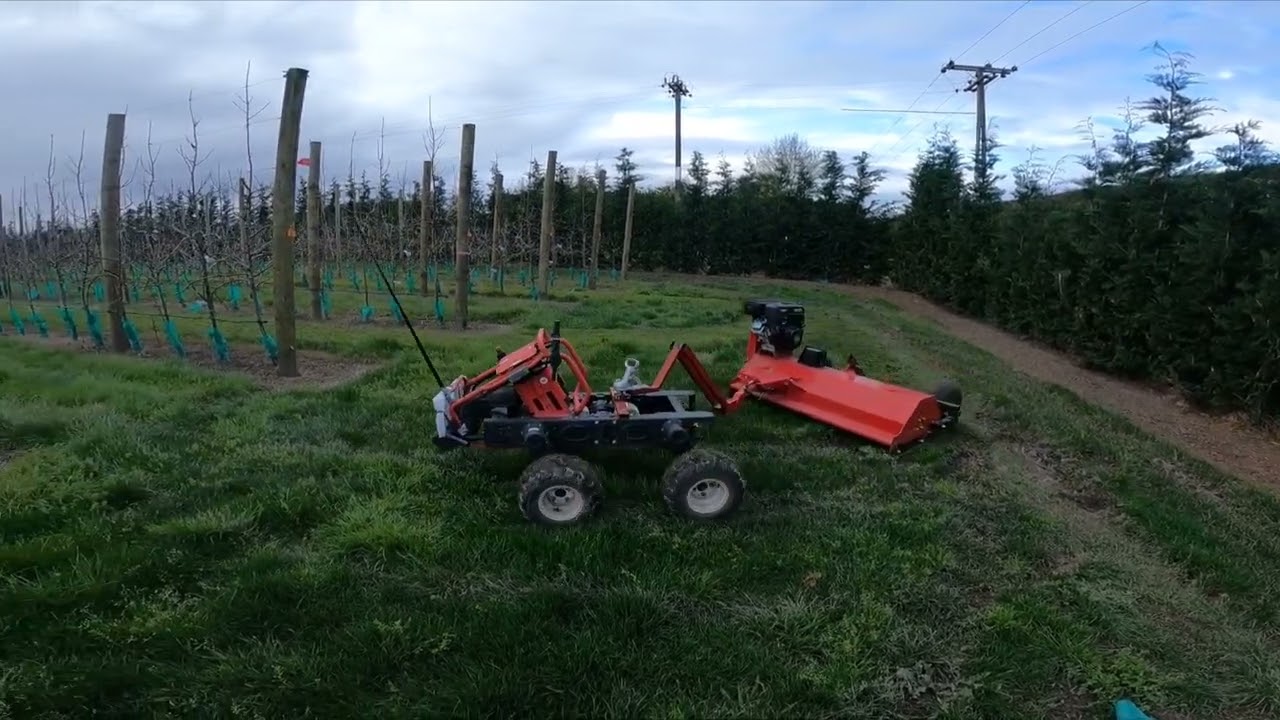 AeroLab XAG R150 In Action – Narrow Row Orchard Mowing - YouTube