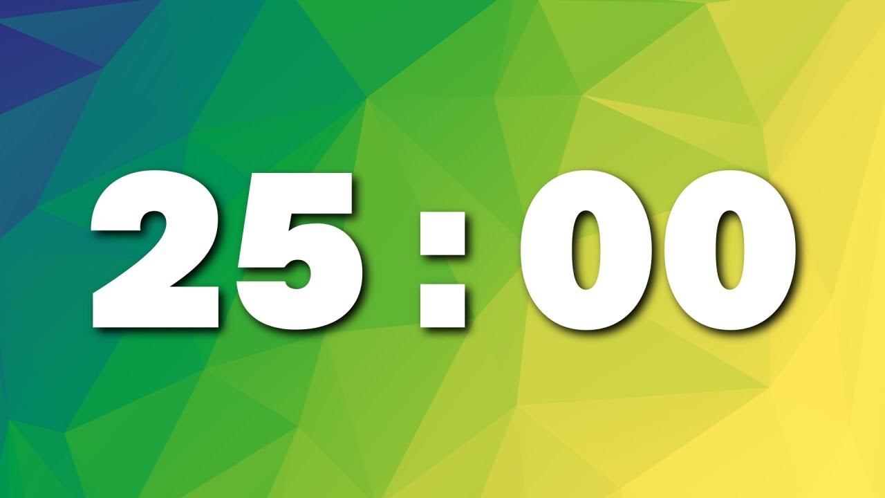 25:00 Low Poly Countdown Timer - Blues, greens, & yellows - YouTube