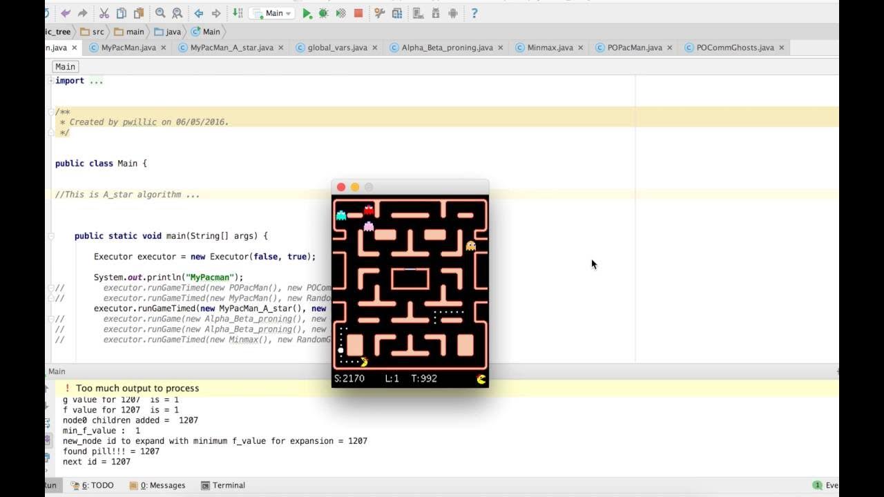 A-star search algorithm for pacman game - YouTube