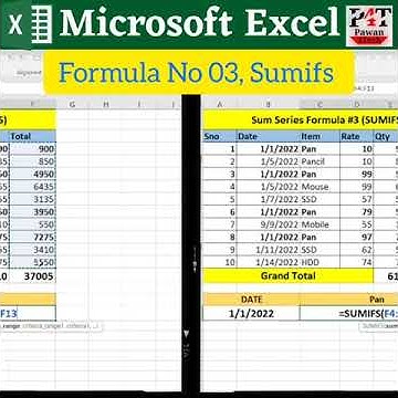 Sum Series Formulas No #03, Sumifs Formula | How To Use SumIfs Formula in Excel | #short #shorts ...