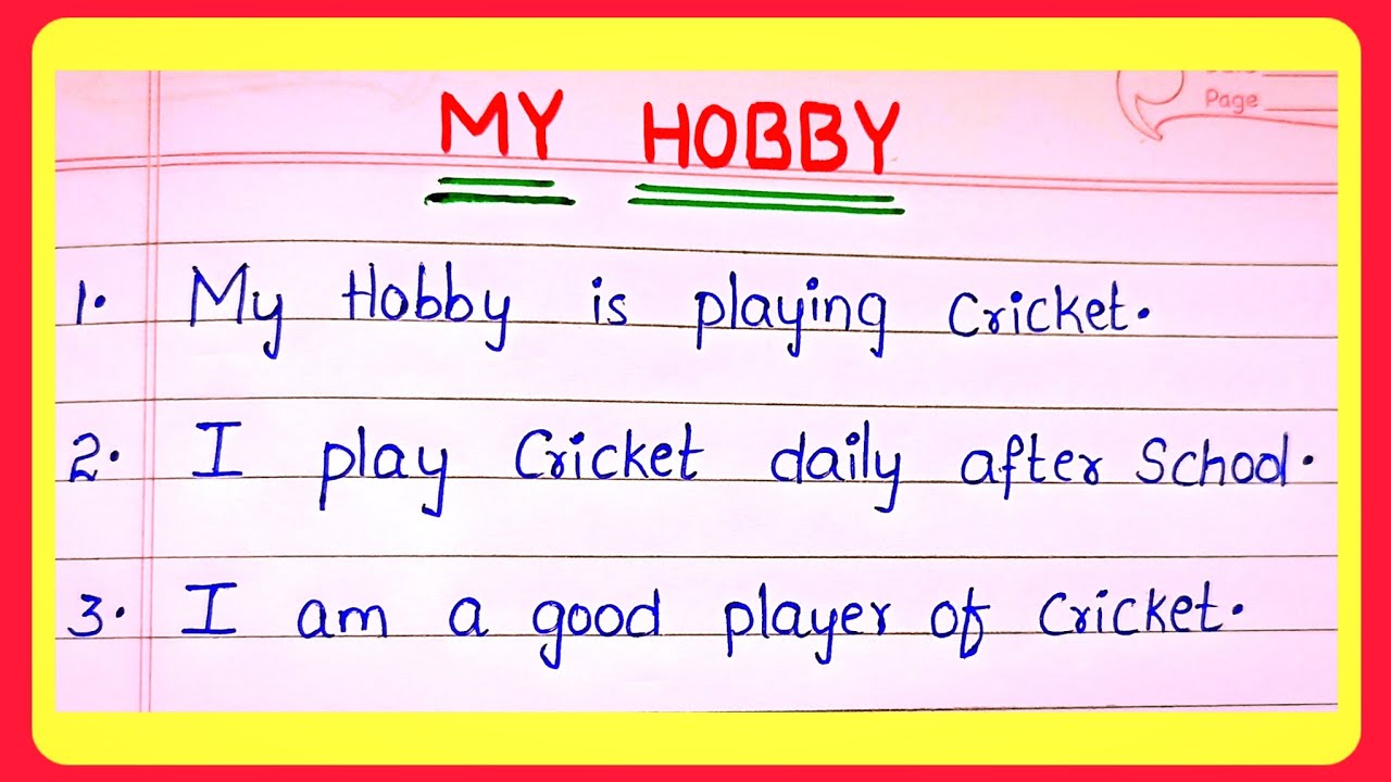 10lines on My Hobby for class 3//10lines essay on My Hobby for grade3 ...