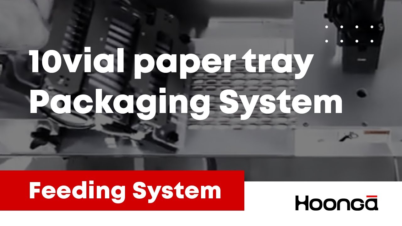 10 vial paper tray packaging system - YouTube