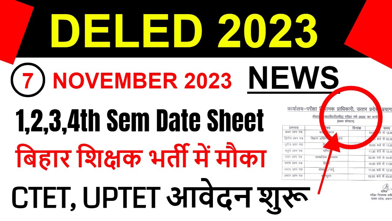 up deled 1st, 2nd, 3rd, 4th semester 2023 / up deled news today / deled ...