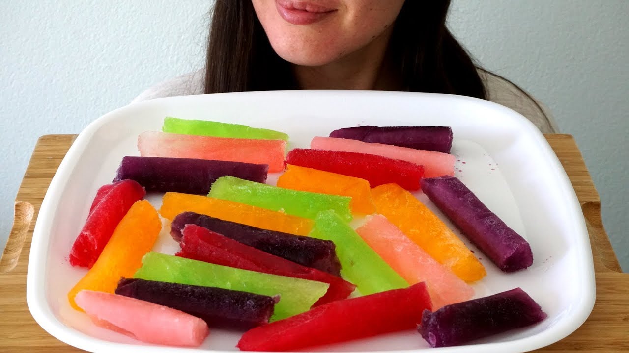 ASMR Eating Sounds: Icy Poles ~ Soft Crunch ~ Crushed Ice Sounds (No ...