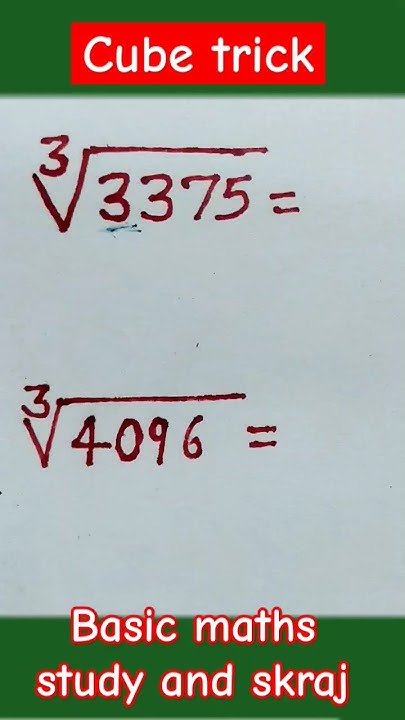 Cube root trick #maths #mathstricks #mathproblem #basicmathsstudyandskraj - YouTube