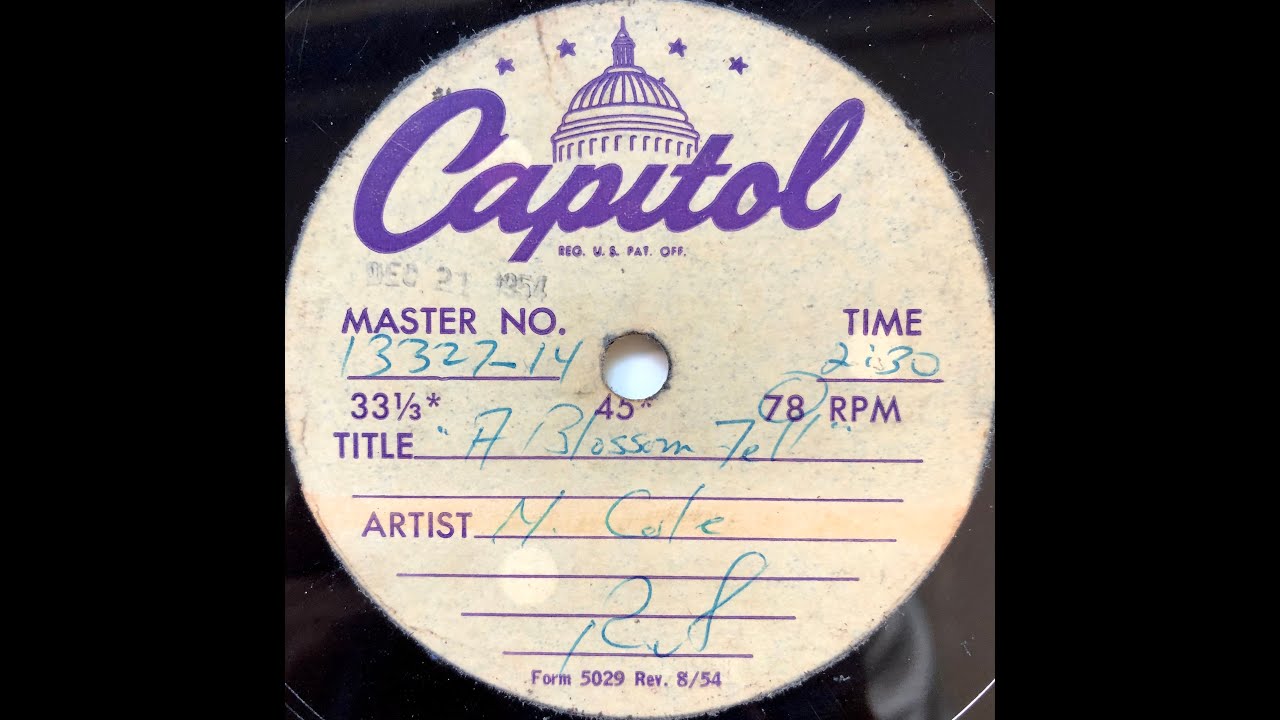 Nat 'KIng' Cole / Capitol 78rpm acetate disc - YouTube