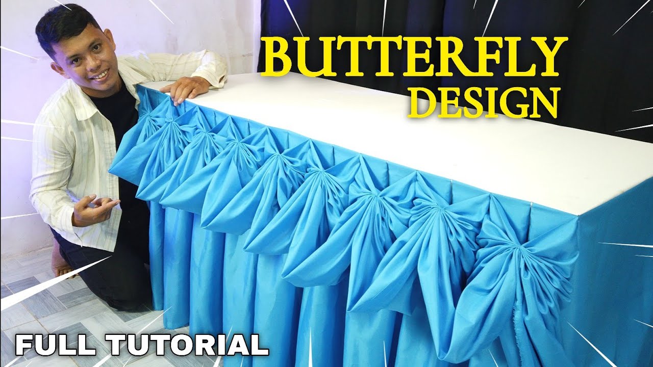 BUTTERFLY PLEATS DESIGN TABLE SKIRTING FULL TUTORIAL - YouTube