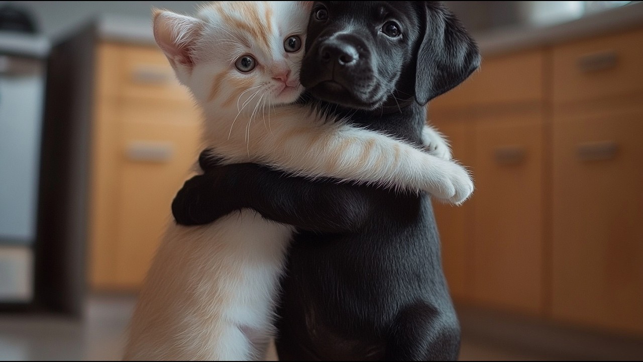 Kitten Puppy Hugs & Eyes Will Melt You In Seconds [Max Love] - YouTube