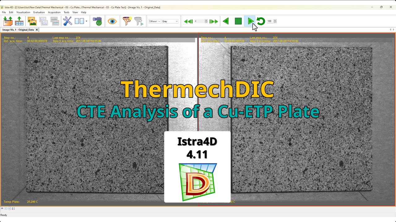 CTE measurement of a Cu-ETP plate with a ThermechDIC system in Istra4D V4.11 - YouTube