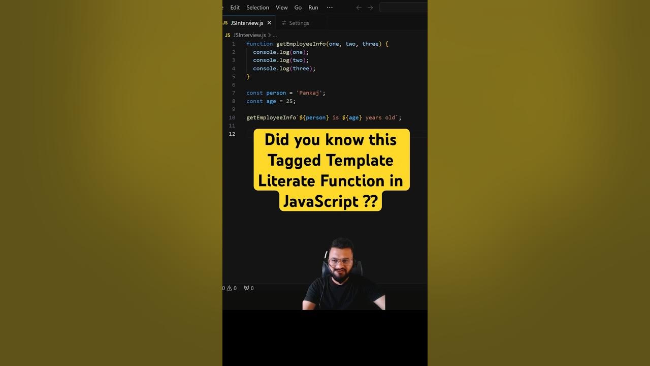 Tagged Template Literal function in Javascript #shorts #coding #javascript #fullstack # ...