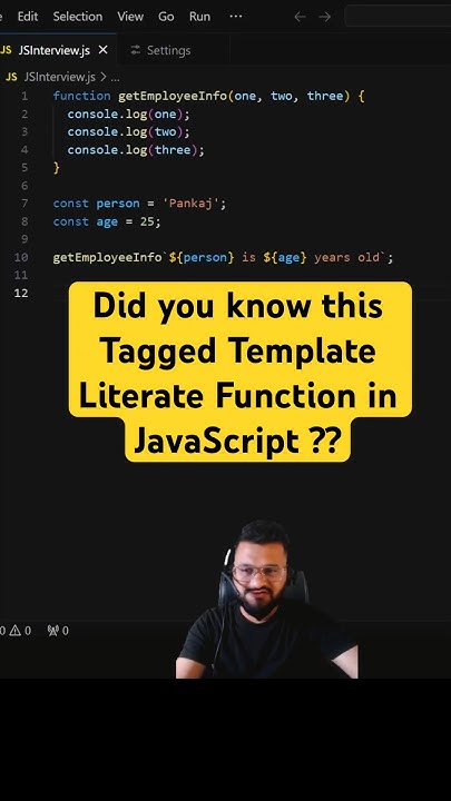 Tagged Template Literal function in Javascript #shorts #coding #javascript #fullstack # ...