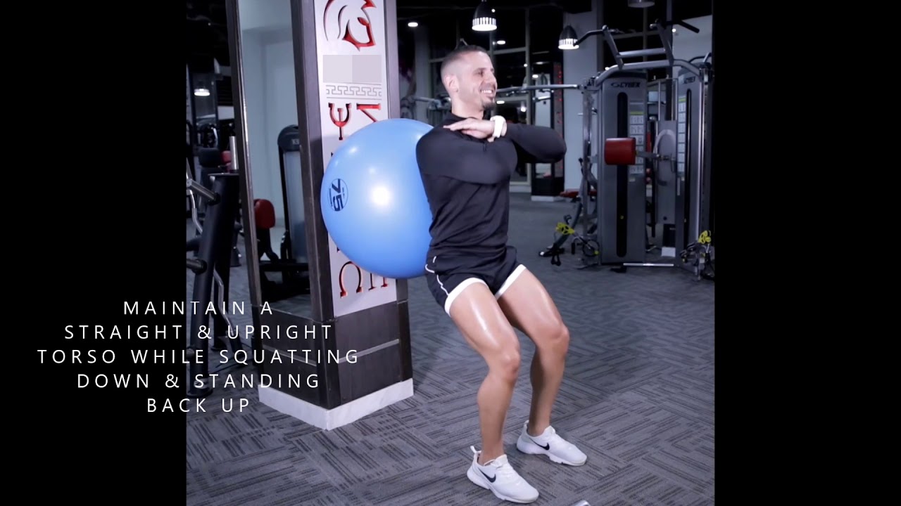 Swiss Ball Squats (Legs) - YouTube