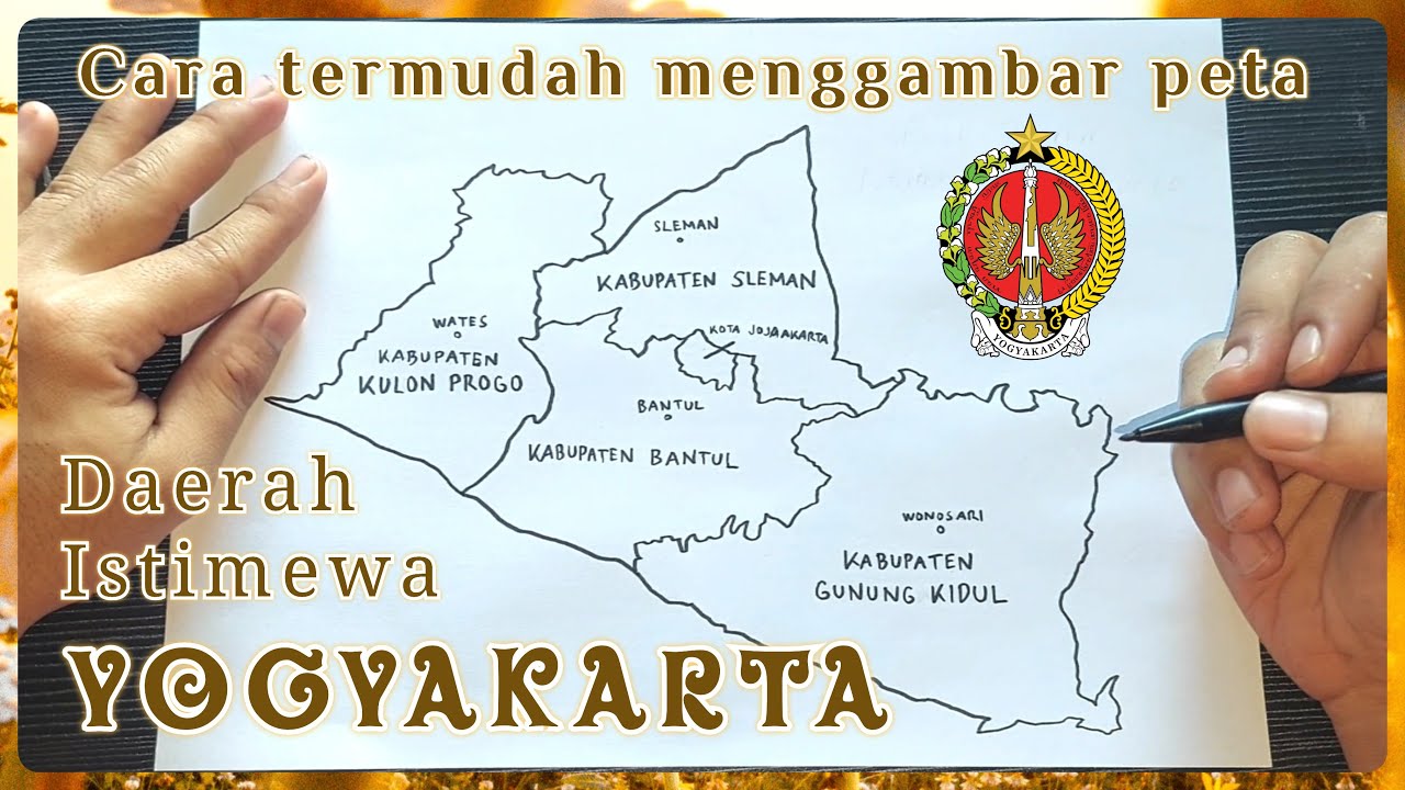 Cara menggambar Peta Yogyakarta (Daerah istimewa Yogyakarta/DIY) paling ...