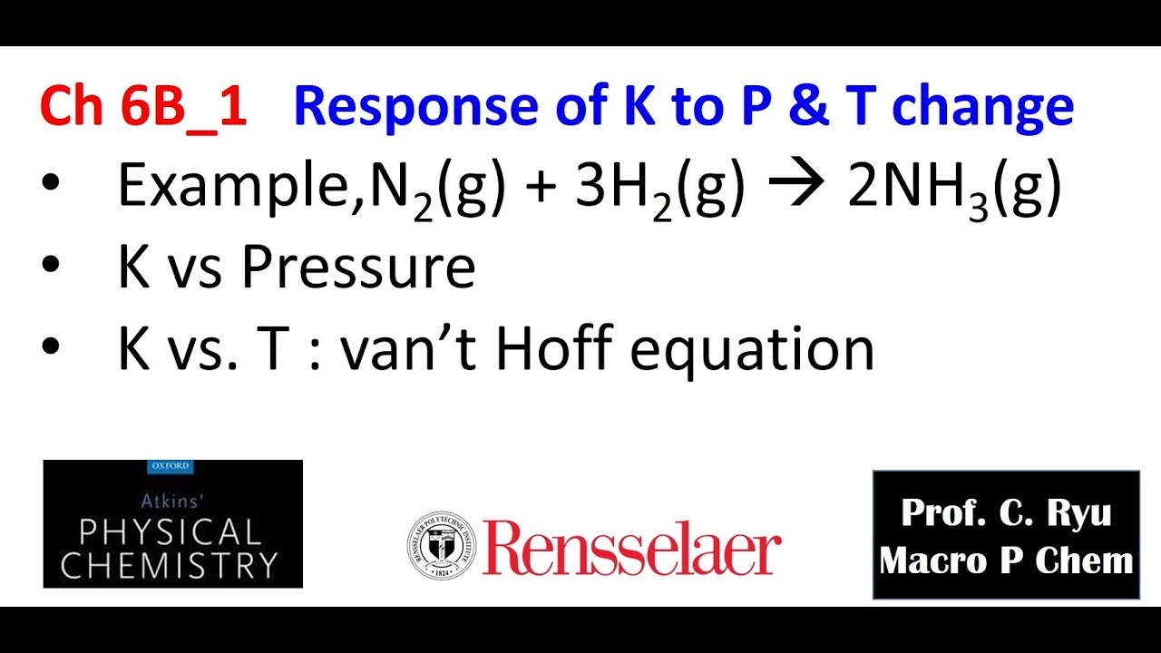 Ch06B 1 Eq'm Constant (K) response to Pressure or Temperature - YouTube