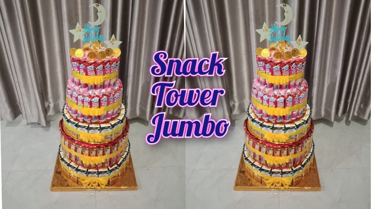 Snack Tower Jumbo | Snack Tower Dengan Susu Kotak | Snack Ulang Tahun ...