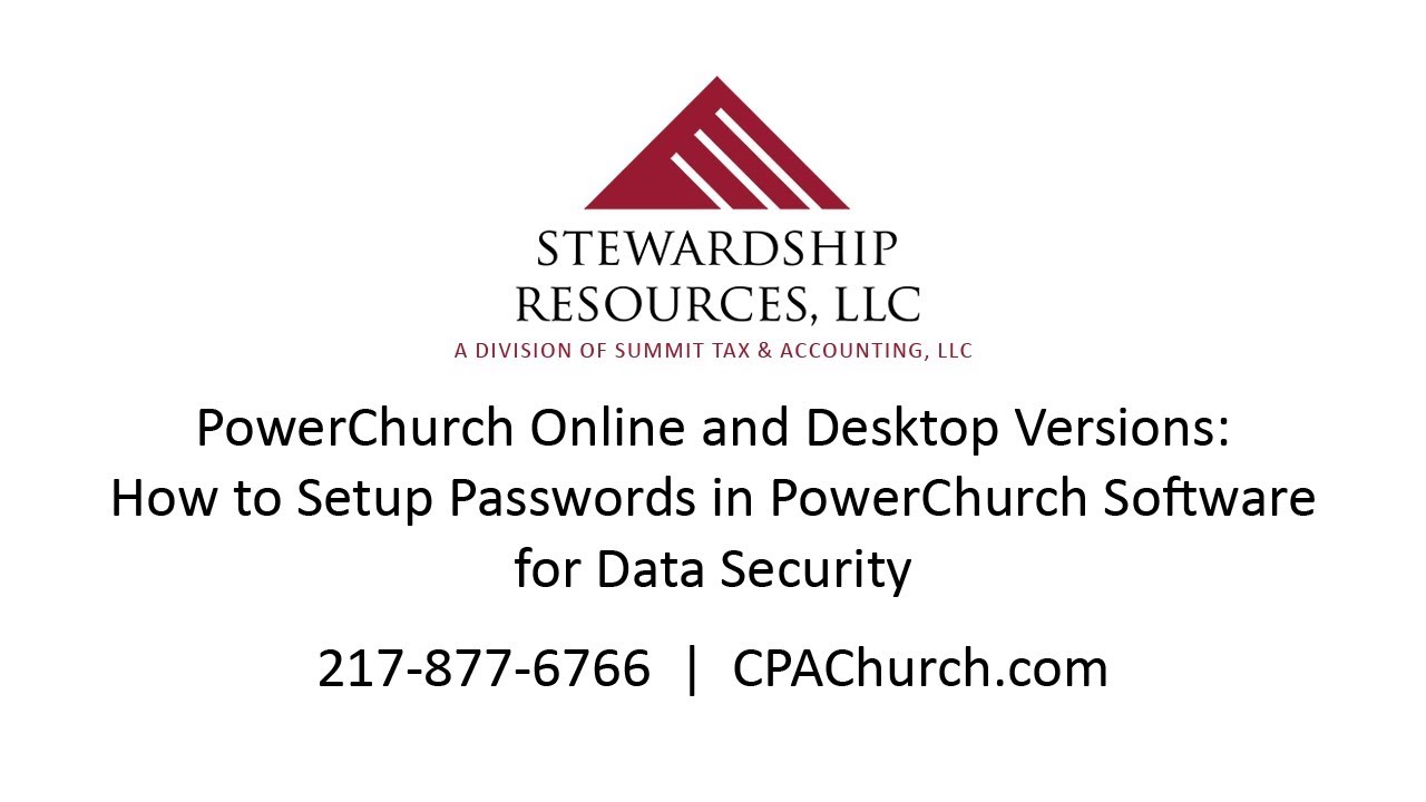 PowerChurch Online and Desktop Versions: How to Setup Passwords in ...