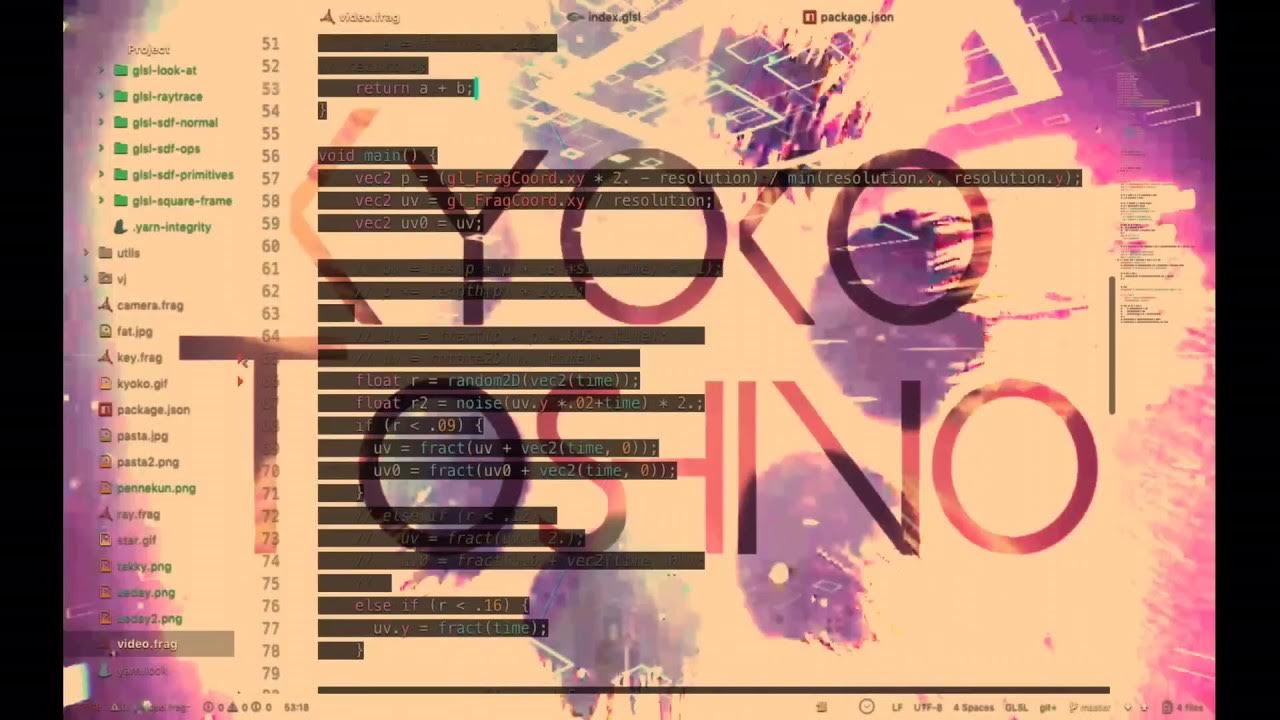 VJ on Atom & glsl-livecoder, 2017/09/22 - YouTube