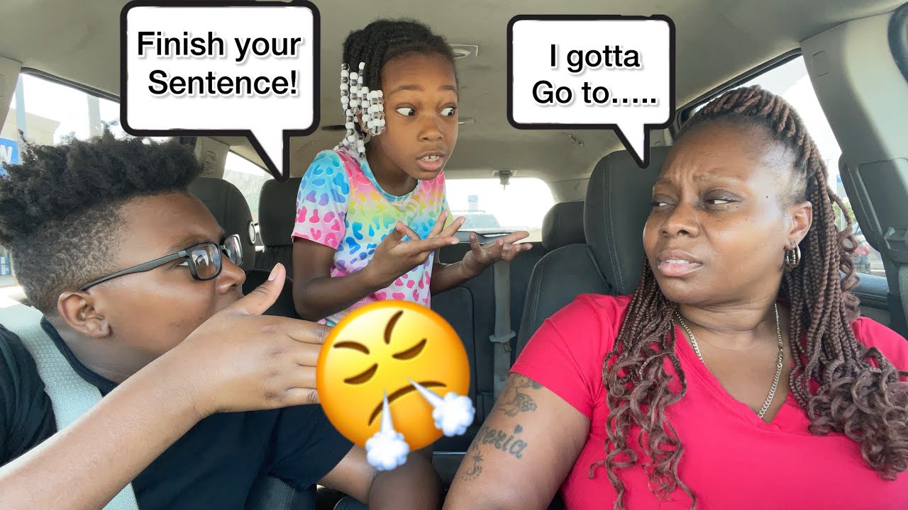 NOT FINISHING MY SENTENCES TO SEE MY KIDS REACTION! - YouTube