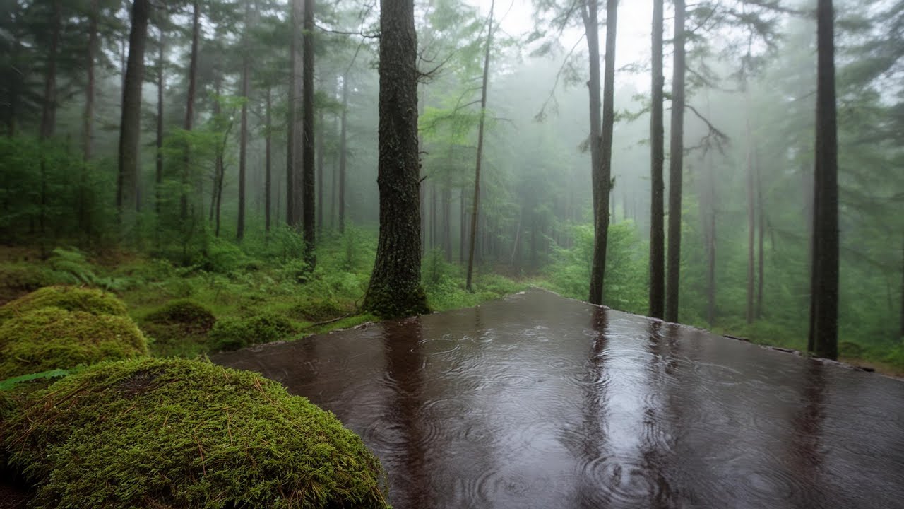 8 full hours of peaceful rain fall in the woods of Vancouver, BC - YouTube