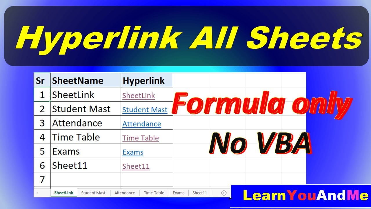 Insert Hyperlink For All The Sheets In Excel Workbook Create Link To Insert Hyperlink For All The Sheets In Excel Workbook Create Link To
