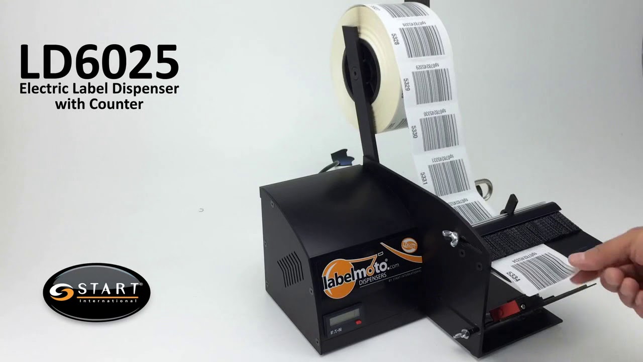 LD6025 Electric Label Dispenser with Counter - YouTube