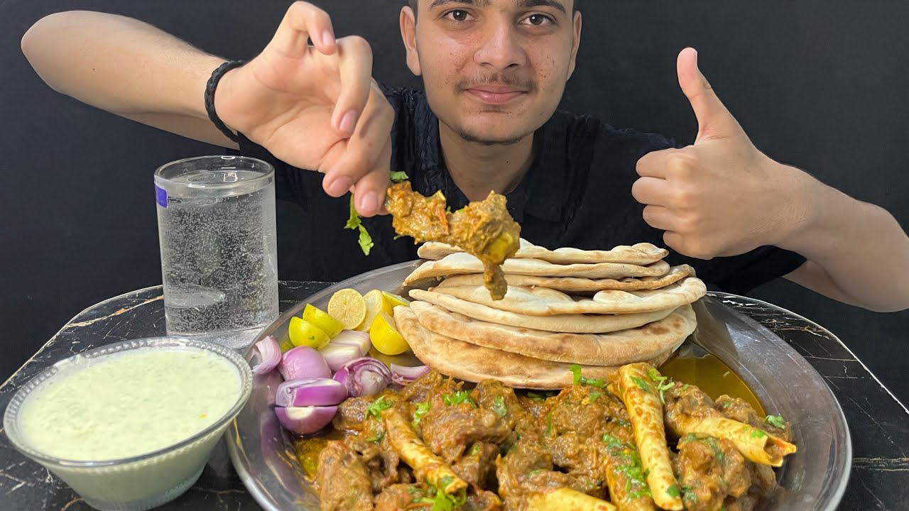 ASMR; EATING MUTTON NALI WITH SIMPLE NAAN | MUTTON NALI MUKBANG ...