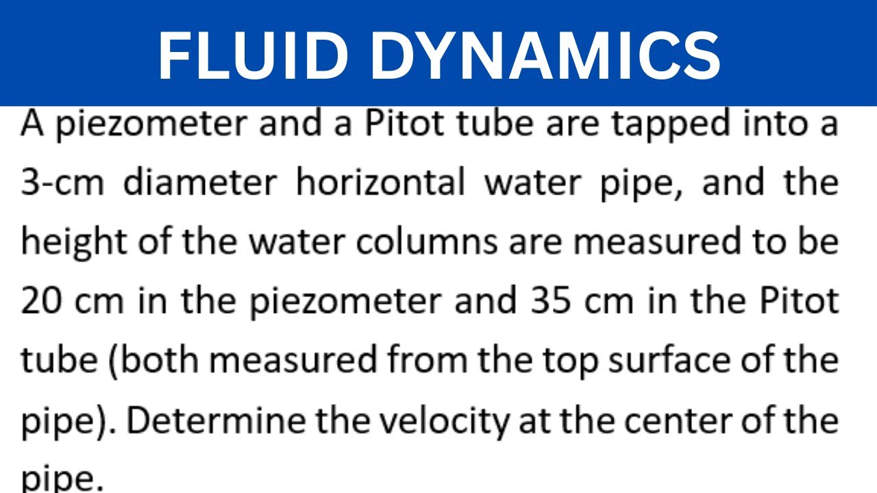 Determine Velocity Using Piezometer and Pitot Tube | Fluid Mechanics ...