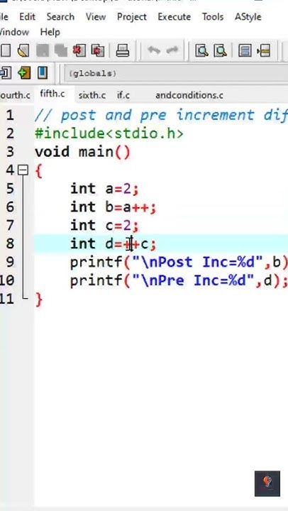 Difference Between Post Increment and Pre Increment in C Language | C Tutorial - YouTube