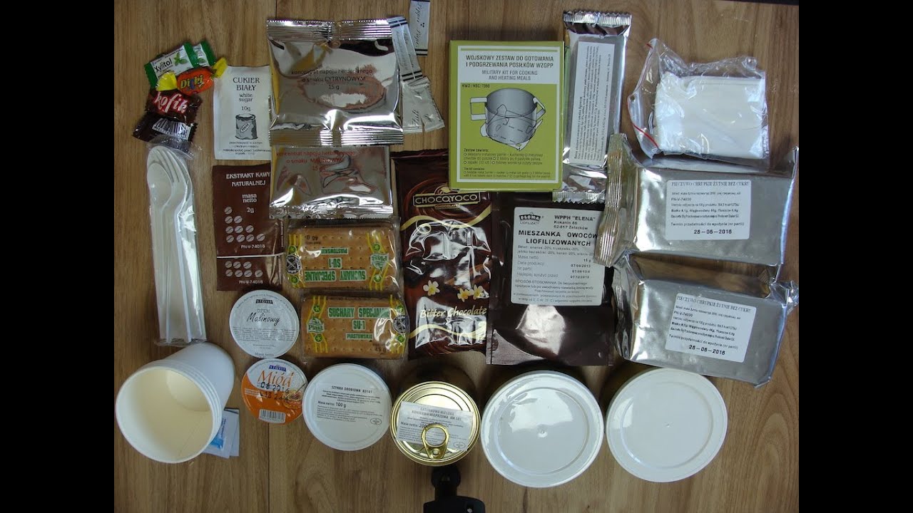 Polish army 24H ration SR-G-3 - unpacking and breakfast (2014) - YouTube