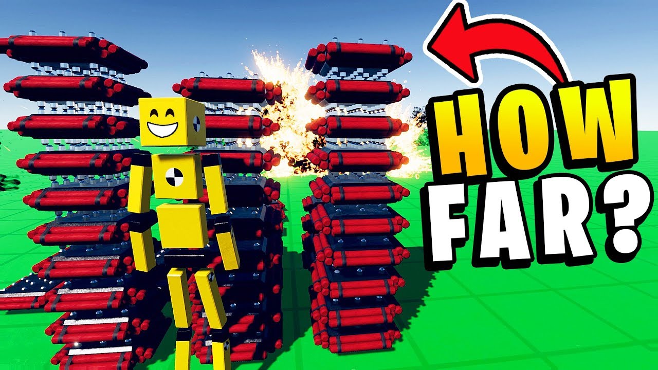 How Far Can I Launch Myself With Exploding Mines? - Fun with Ragdolls ...