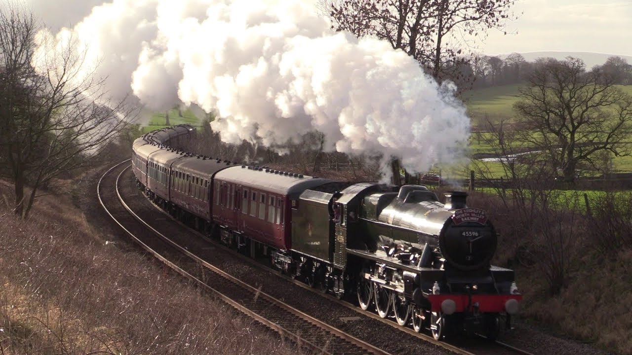LMS 45596 Blasts over the S&C on the Bahamas Railtour Two 16/2/19 ...