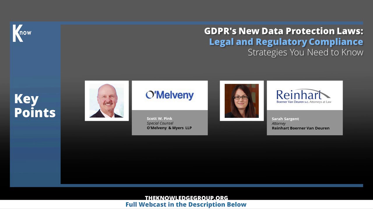 GDPR's New Data Protection Laws CLE: Compliance Strategies - YouTube