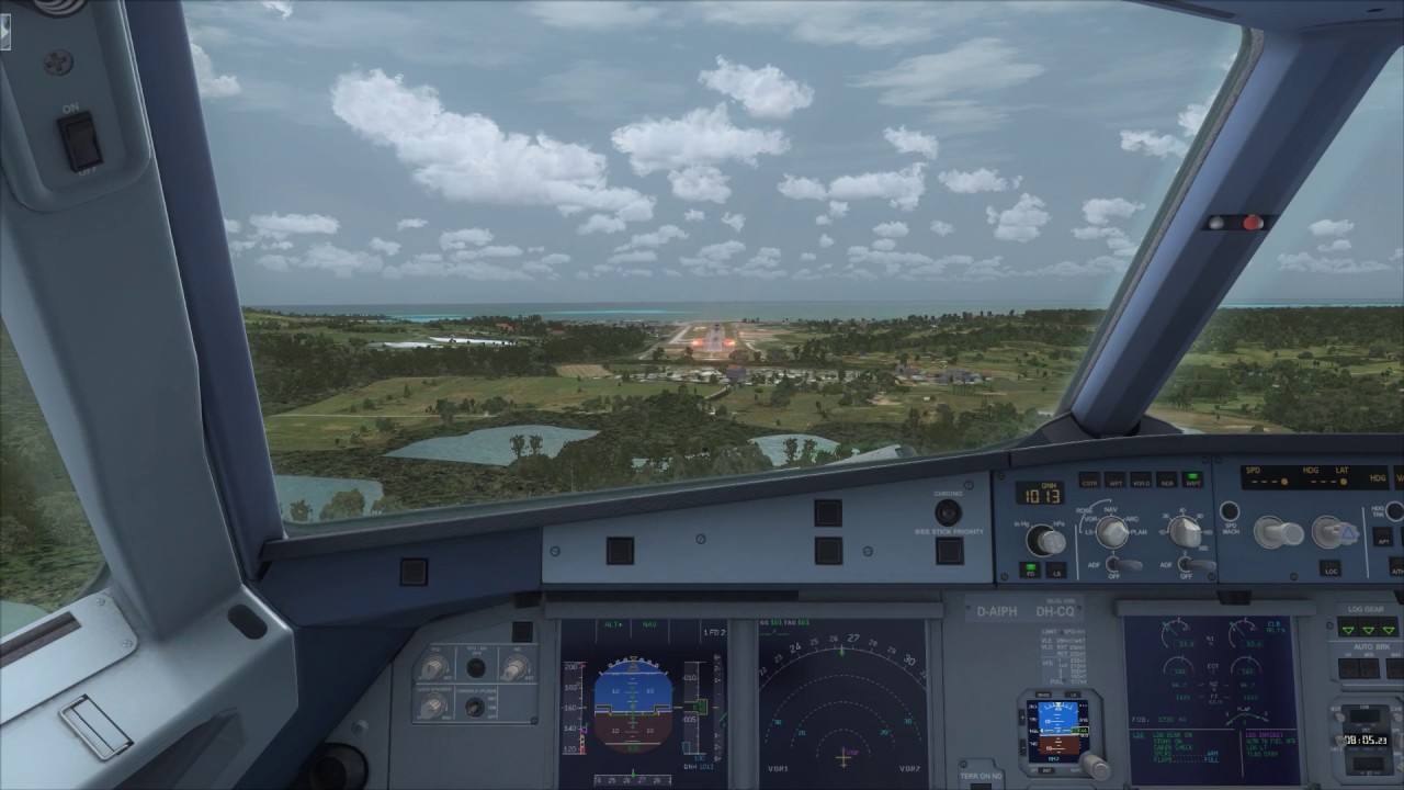 Cockpit Airbus A320 landing at Phuket [RWY 27] ++ FSX - YouTube