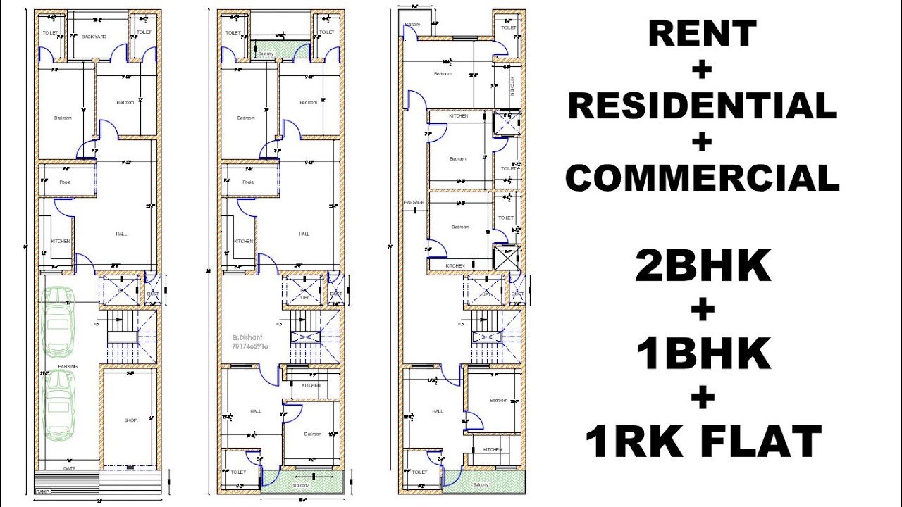 RENT+RESIDENTIAL+COMMERCIAL 1RK 1BHK 2BHK MUTIPURPOSE HOUSE PLAN - YouTube