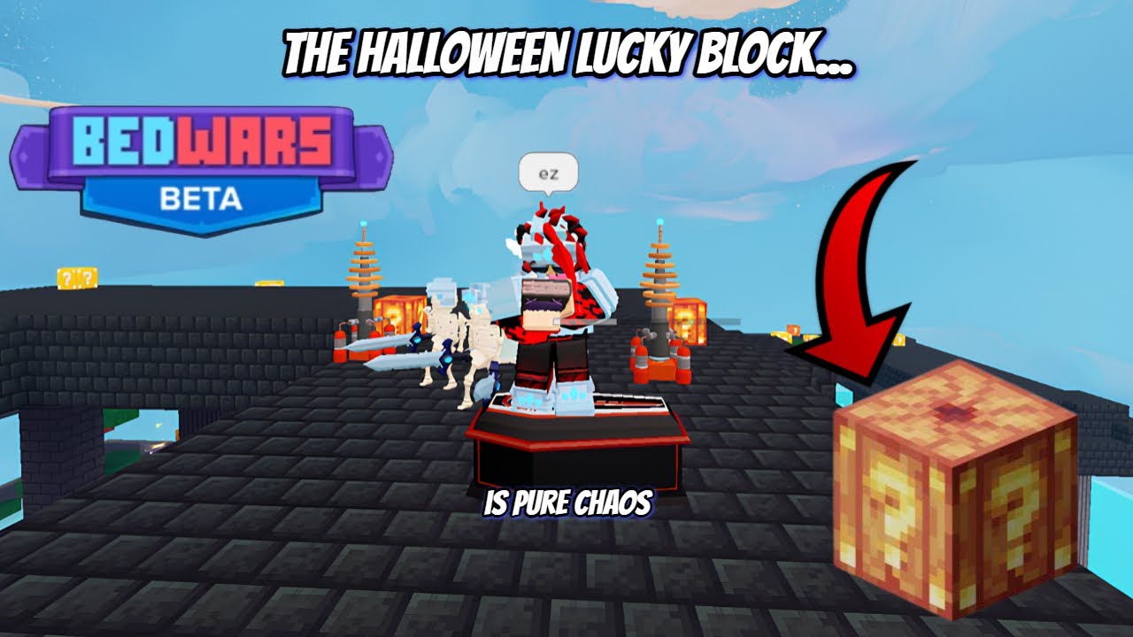 The new halloween lucky block is crazy! - Roblox Bedwars - YouTube
