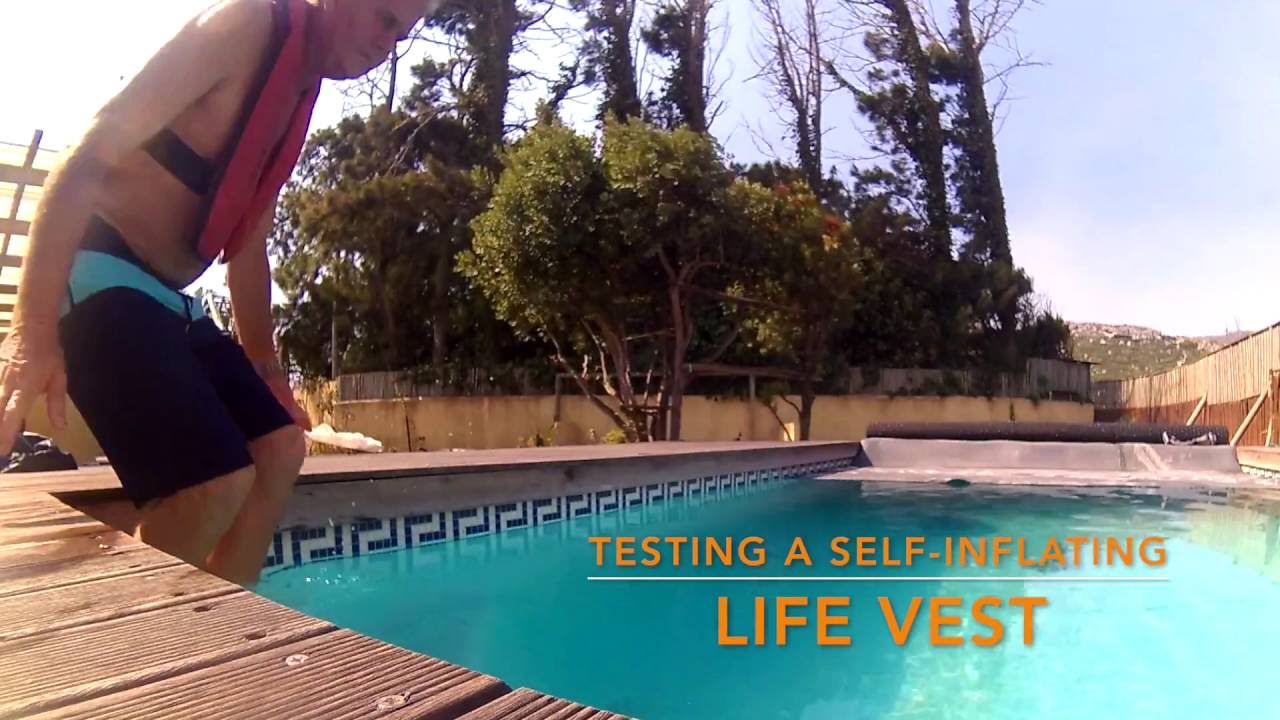 Testing a self inflating life vest - YouTube