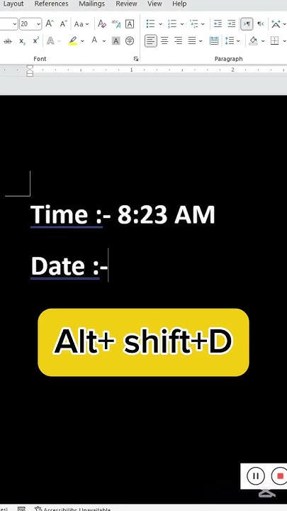 How to insert date and time with shortcut in Ms word @ComputerwithAnil086 #new #msword #video ...