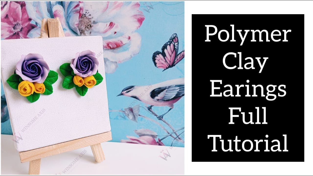 Polymer Clay Earings Full tutorial DIY Earings - YouTube
