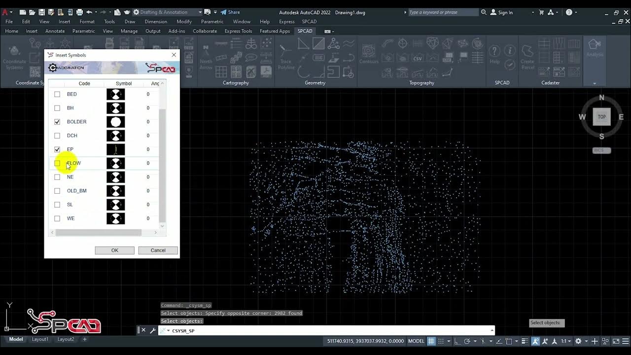 Insert Symbols on the Points of Similar Code in AutoCAD - YouTube