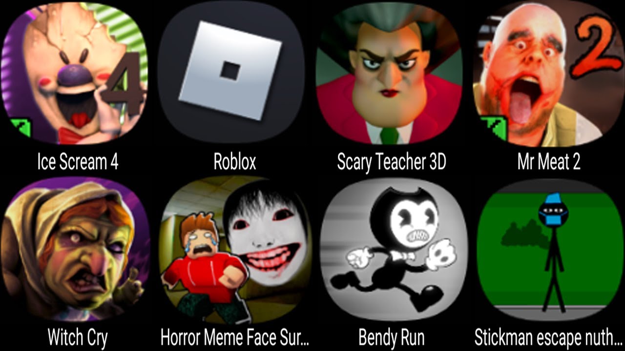 Ice Scream 4, Roblox, Escape The Carnival of Terror, Scary Teacher, Mr ...