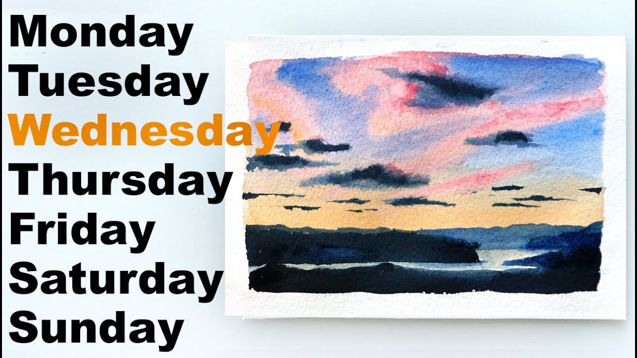 Wednesday Sunset. Watercolor landscape - YouTube