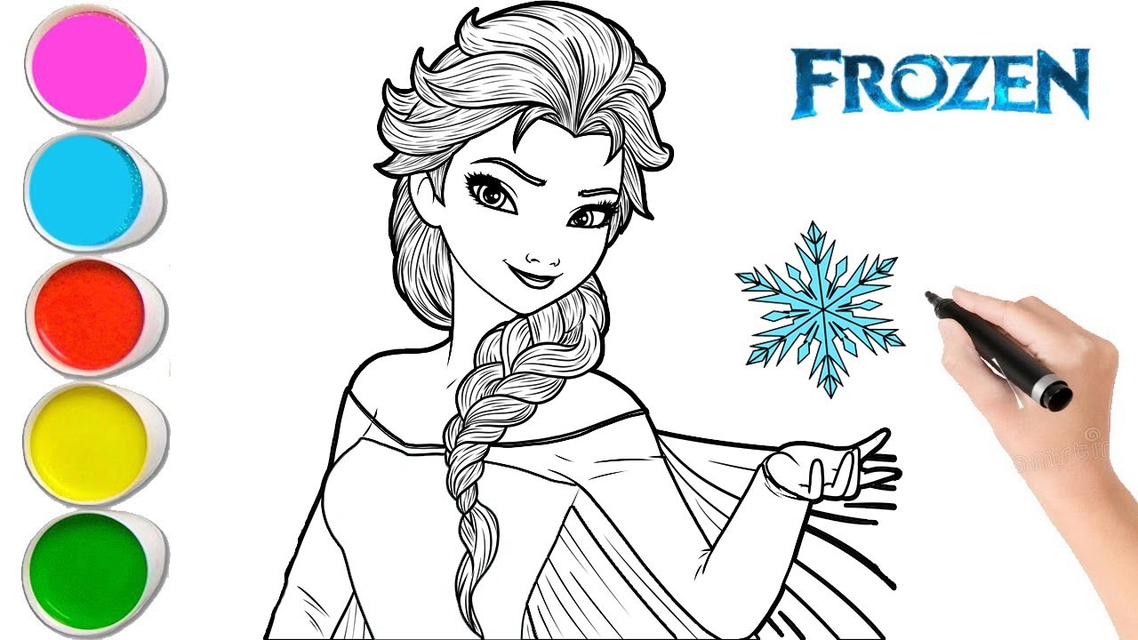 Frozen Drawing For Kids || How to Draw Frozen For Kids || Step by Step ...