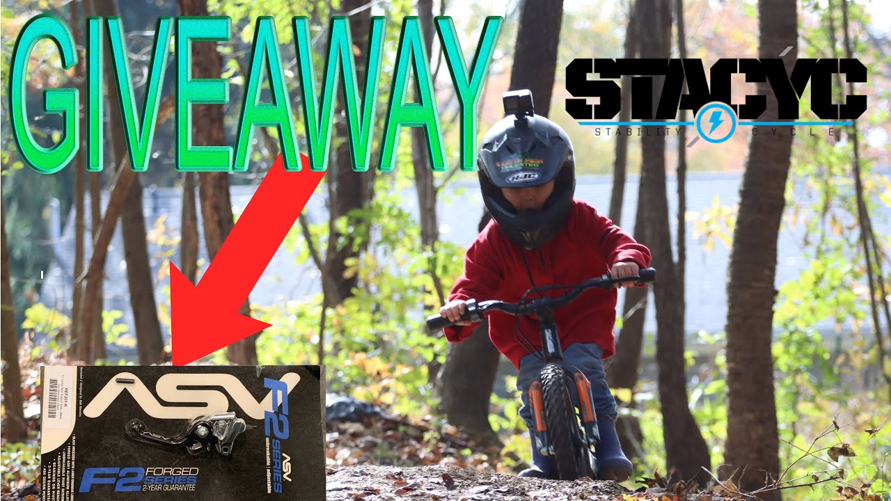 3 YEAR OLD RIDING BACKYARD STACYC TRACK | ASV LEVER GIVEAWAY - YouTube