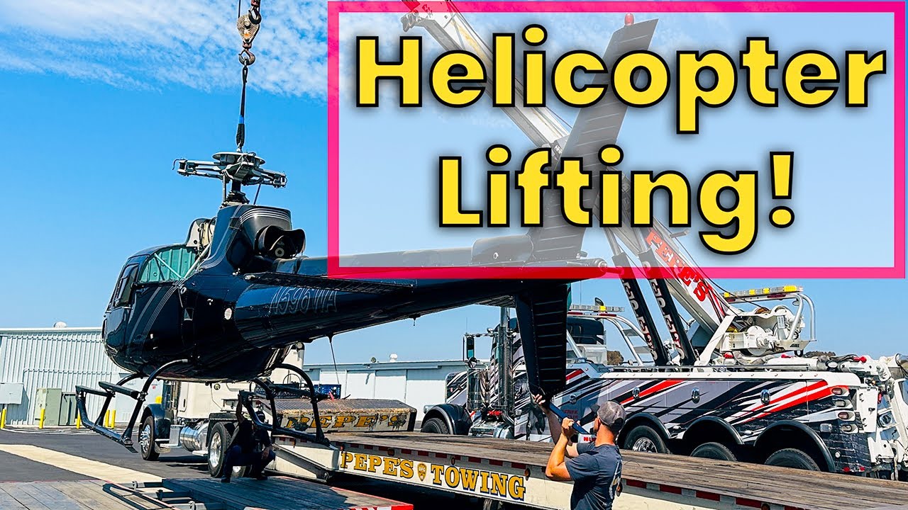 Lifting a Helicopter at the Airport with a Rotator! - YouTube