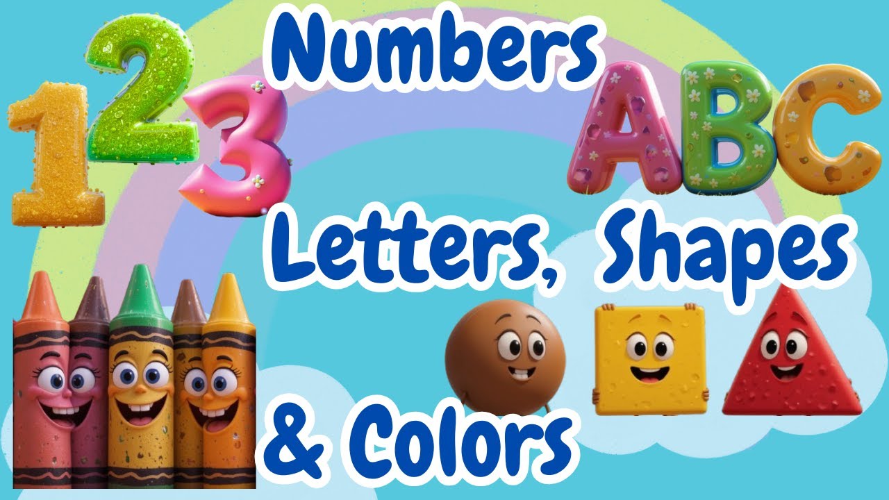 Learn shapes, letters, numbers, colors & more | Preschool learning ...