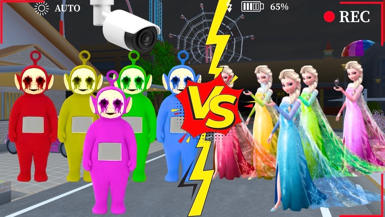 CCTV REKAM TELETUBBIES RAINBOW VS ELSA RAINBOW 😱😰 - YouTube