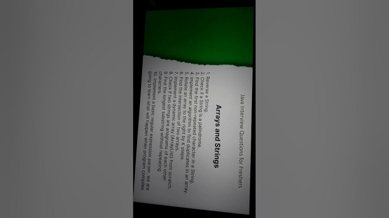 Arrays and Strings Interview questions CodeWithJKBhaiya - YouTube